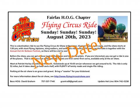 FHOG Flying Circus Air Show Ride 10:00am | Fairfax Chapter #5395 ...